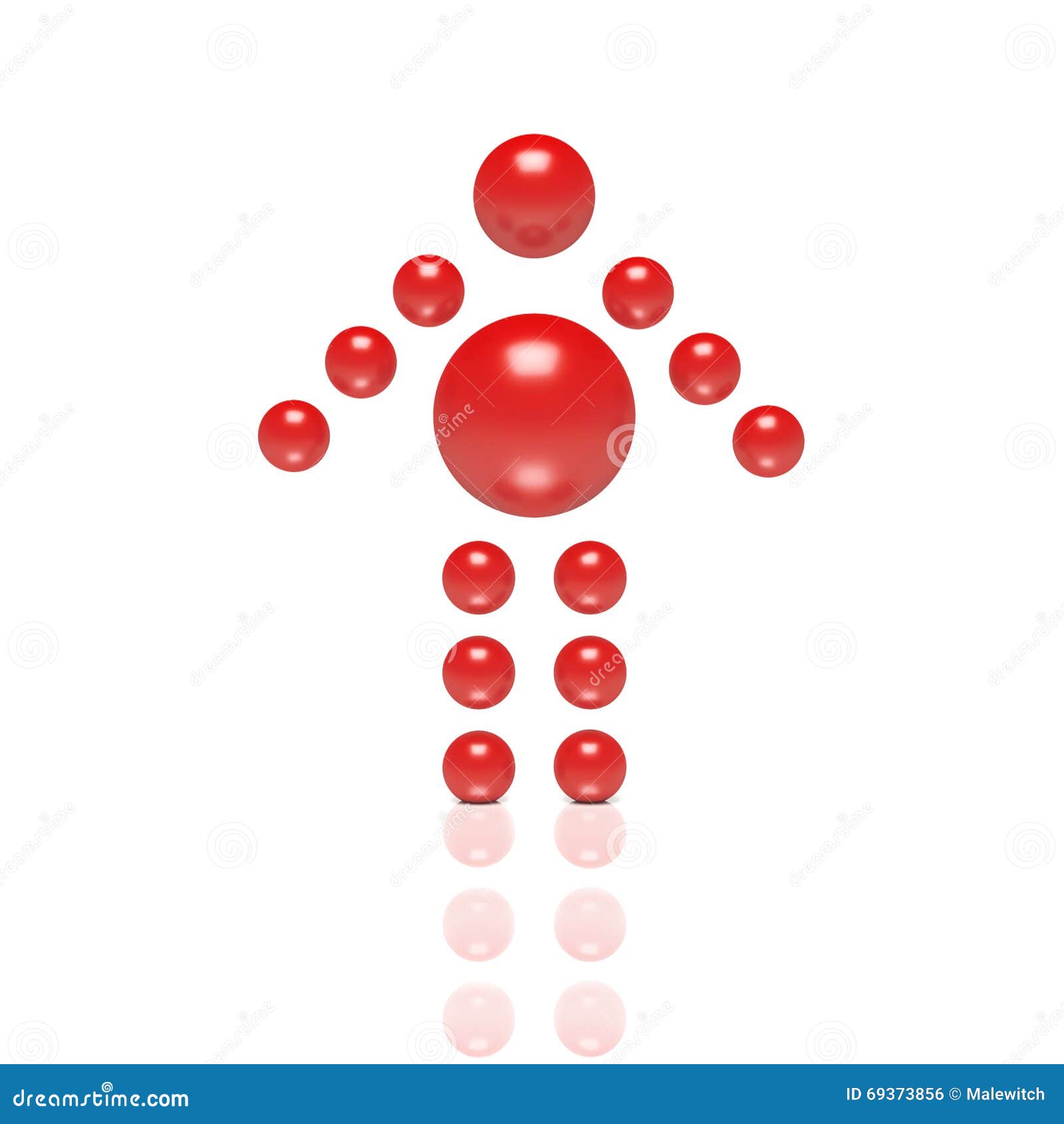 3D Abstract Ballman Arrowlike Character Stock Illustration ...
