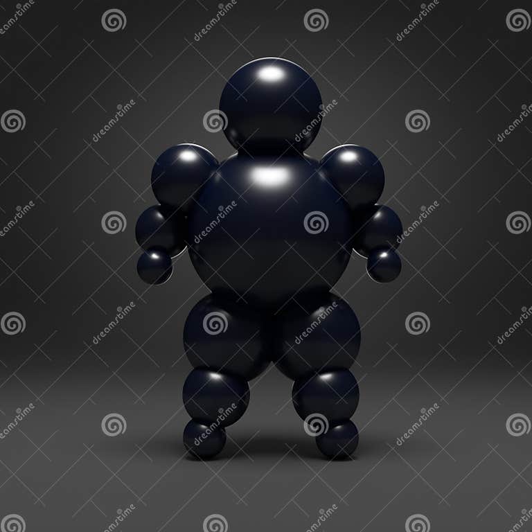3D Abstract Ballman Character Stock Illustration - Illustration of ...