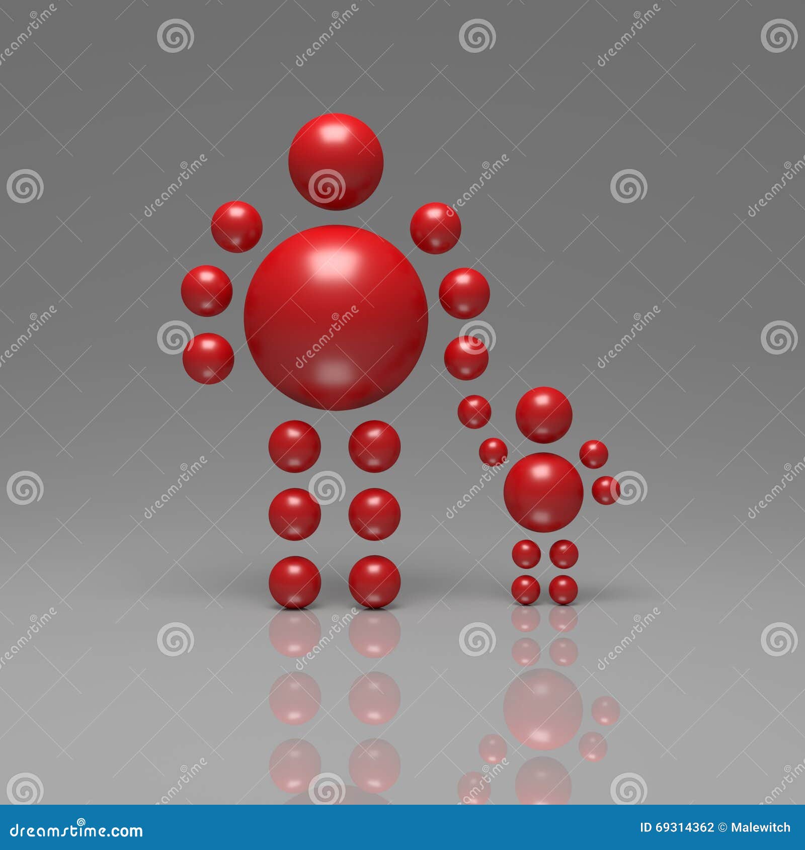3D Abstract Ballman Characters Stock Illustration - Illustration of ...