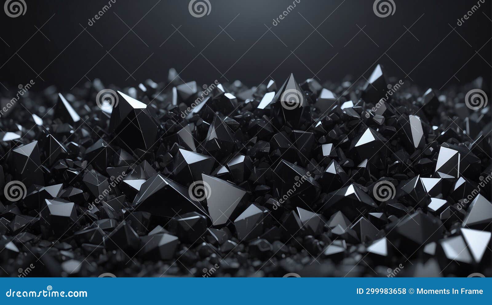 3d Abstract Black Jet Crystallized Background Stock Illustration ...