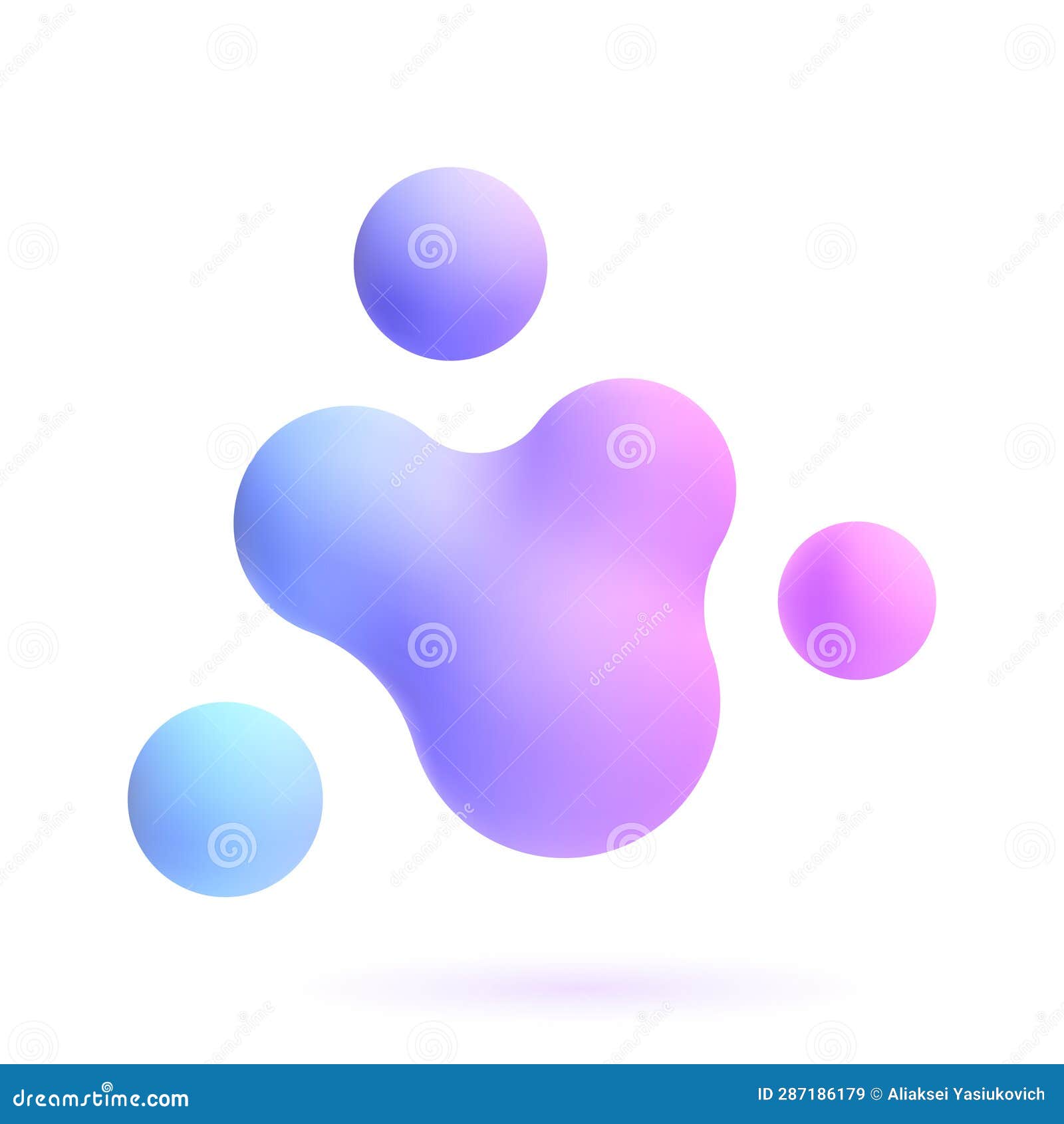 3d Abstract Blobs Set Stock Vector Illustration Of Liquid 287186179