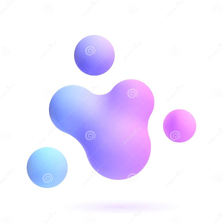 3d abstract blobs set. stock illustration. Illustration of liquid ...