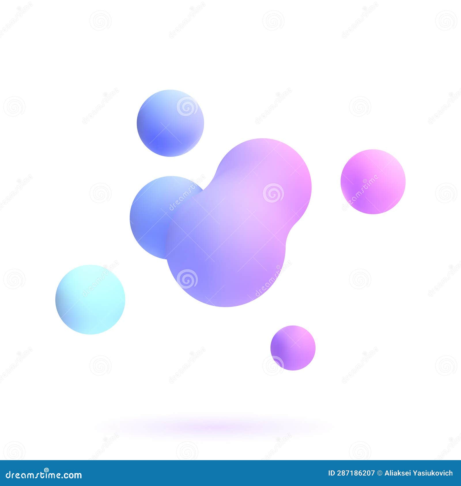 3d abstract blobs set. stock vector. Illustration of color - 287186207