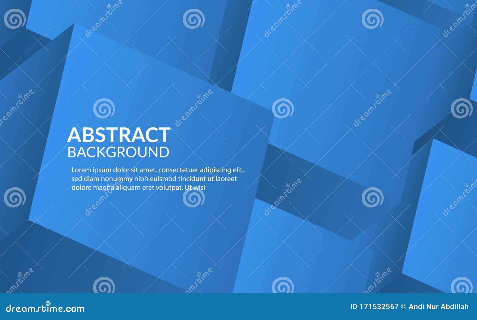 3d Abstract Blue Cube Background. Simple Business Concept Stock ...