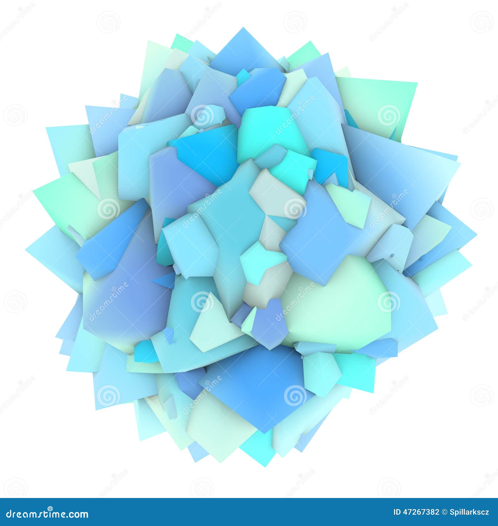 3d Abstract Blue Shape on White Stock Illustration - Illustration of ...