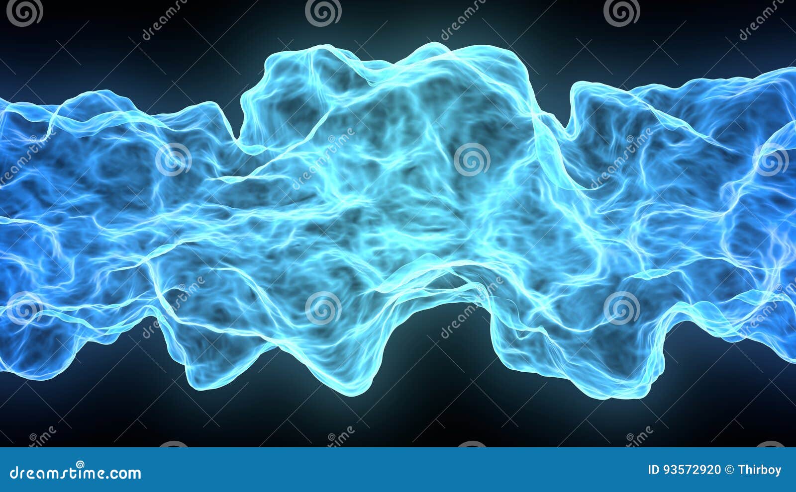 3d Abstract Bright Blue Light Wave on Black Background. Stock ...