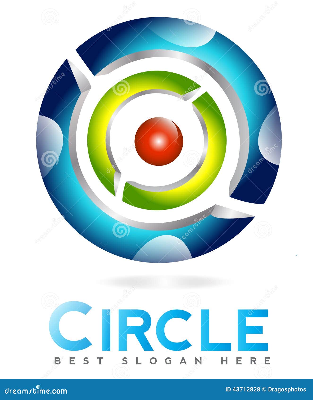 3d abstract circle logo stock illustration. Illustration of green ...