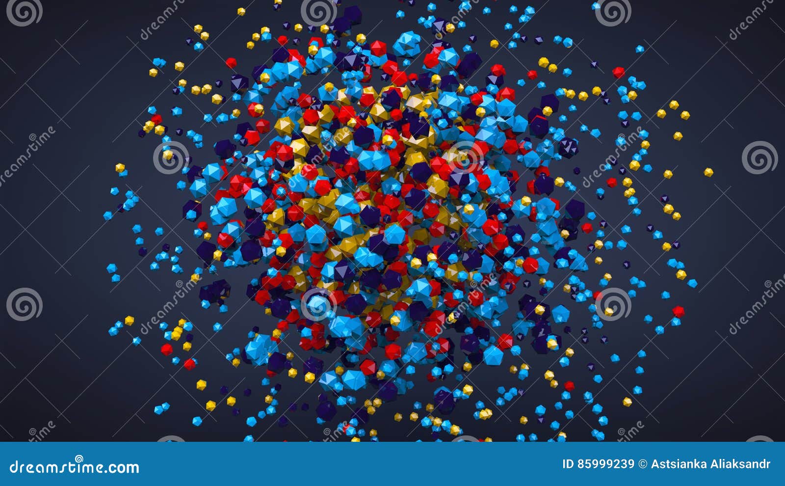 3D Abstract Colorful Platonic Composition, Background, Rendering Stock ...