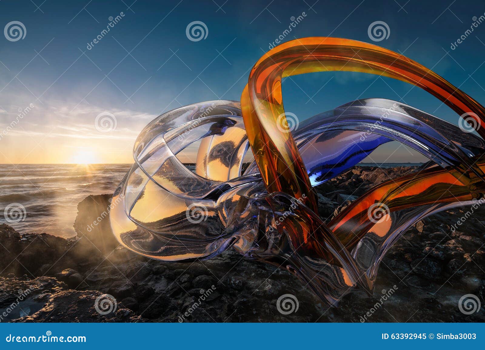 3d abstract composition stock illustration. Illustration of green ...