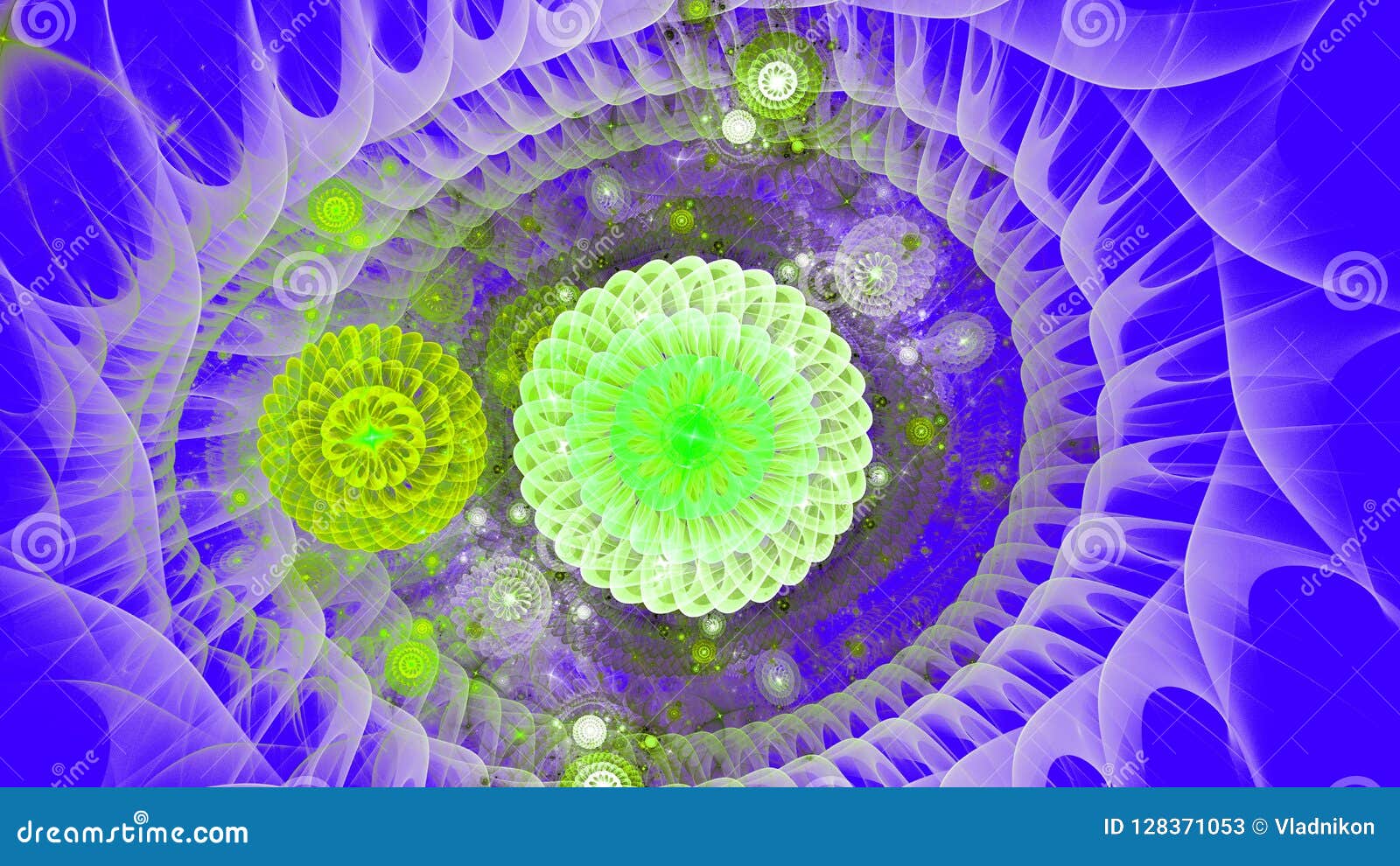 3d Abstract Computer Generated Fractal Design. Stock Illustration ...
