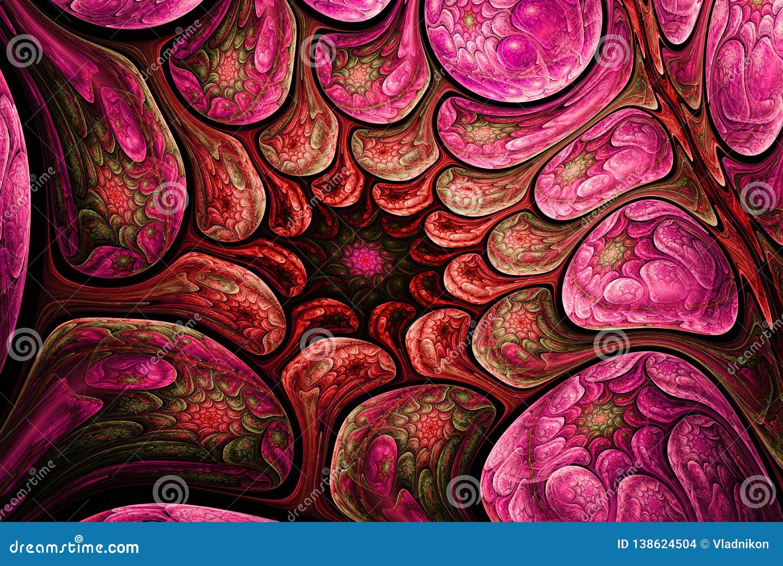 3d Abstract Computer Generated Fractal Design Stock Illustration ...