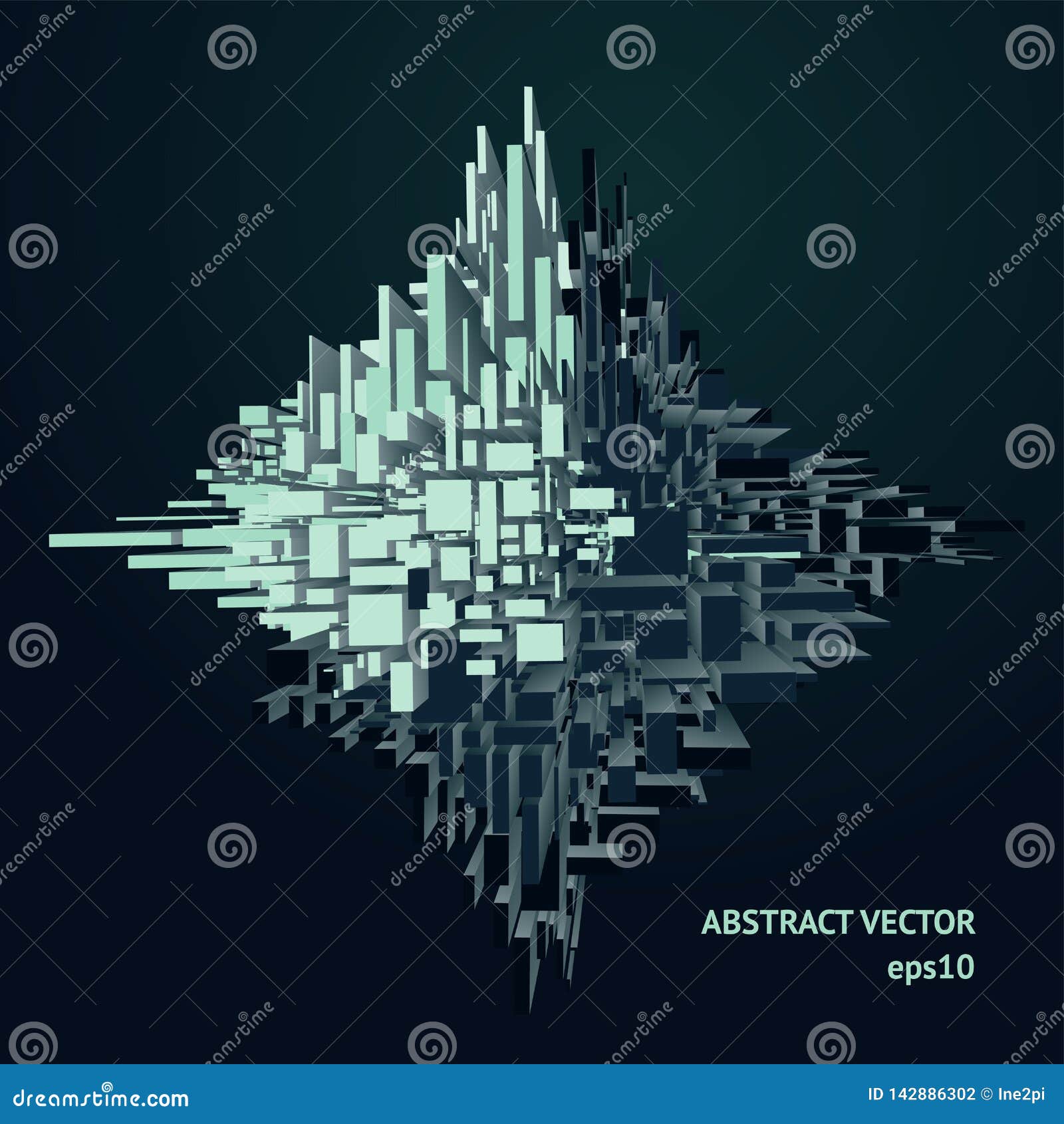 3d Abstract Concept with Volume Effect. Perspective Composition with ...