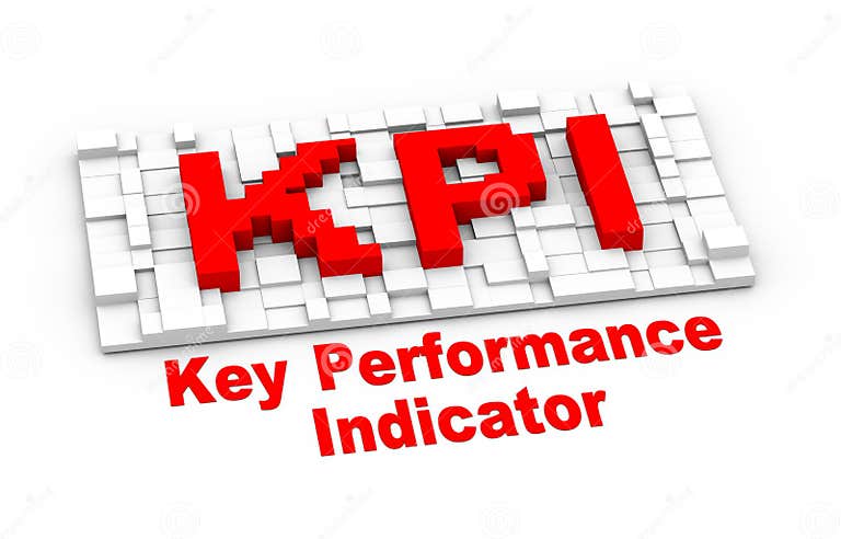 3d Abstract Cube Design of Kpi Stock Illustration - Illustration of ...