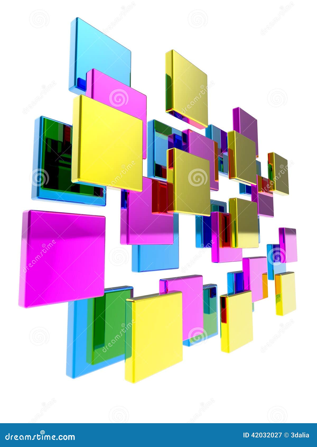 3d Abstract Cubes Arrangement Stock Illustration - Illustration of ...