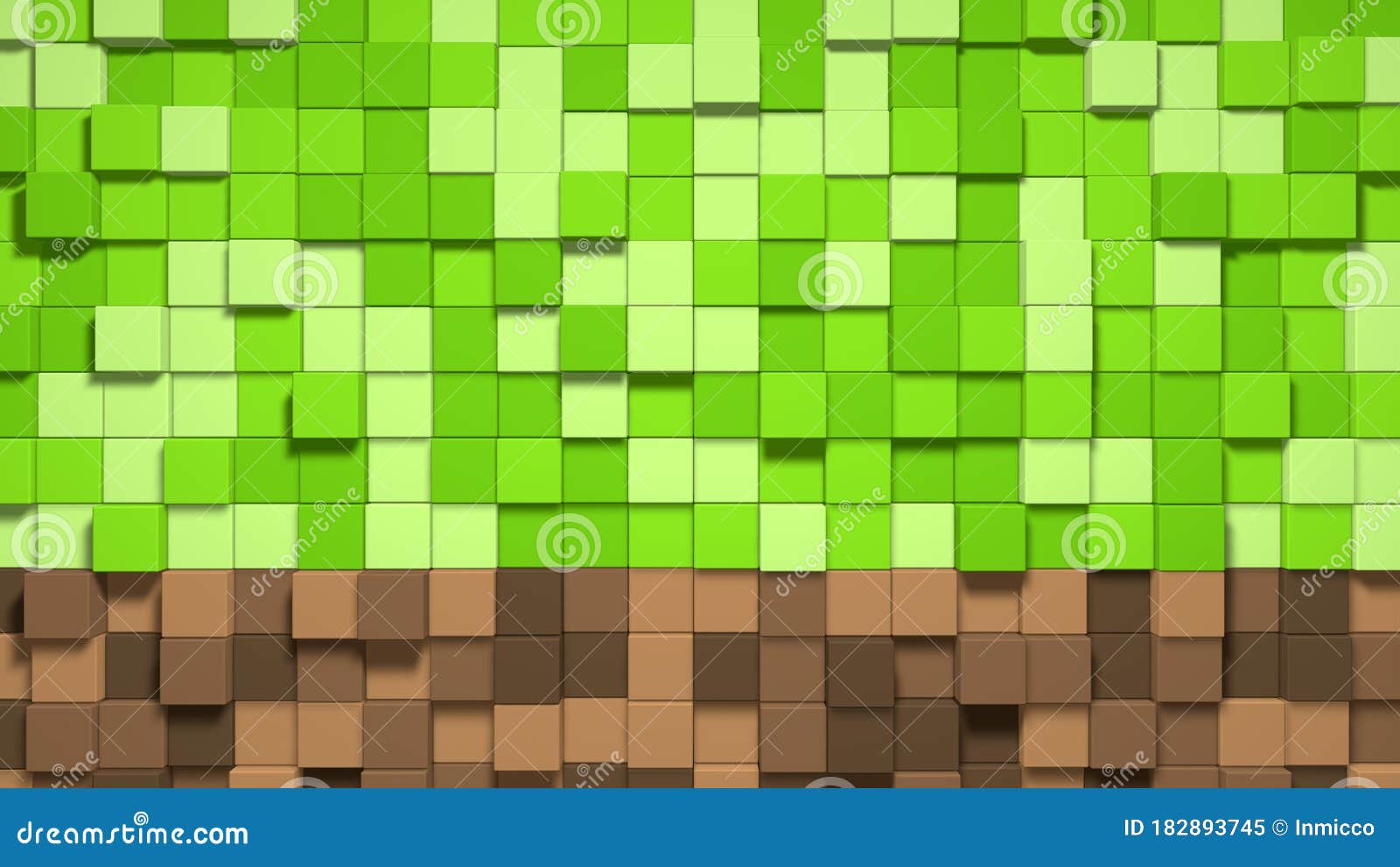 3D Abstract Cubes. Video Game Geometric Mosaic Waves Pattern ...