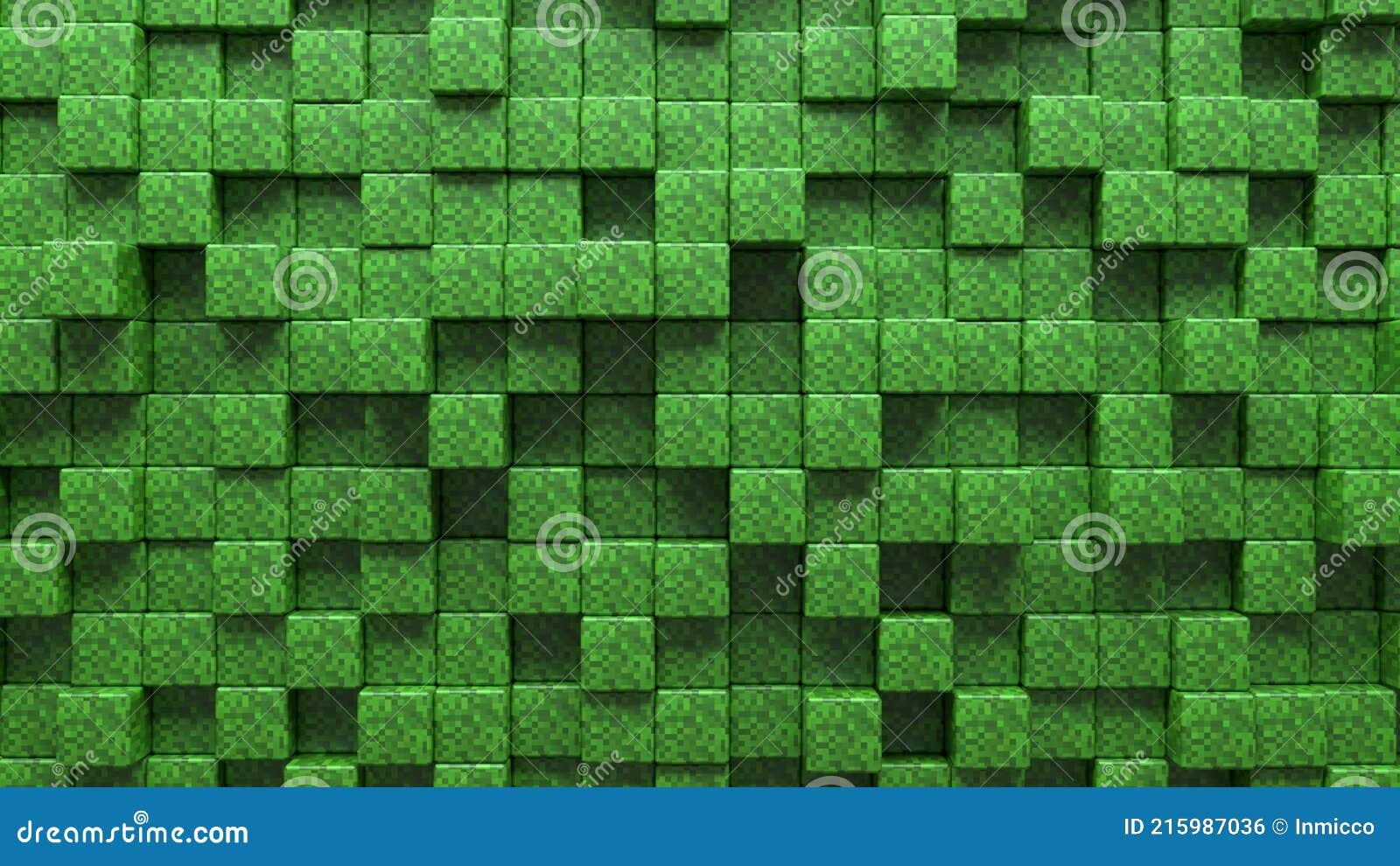 3D Abstract Cubes. Video Game Geometric Mosaic Waves Pattern ...