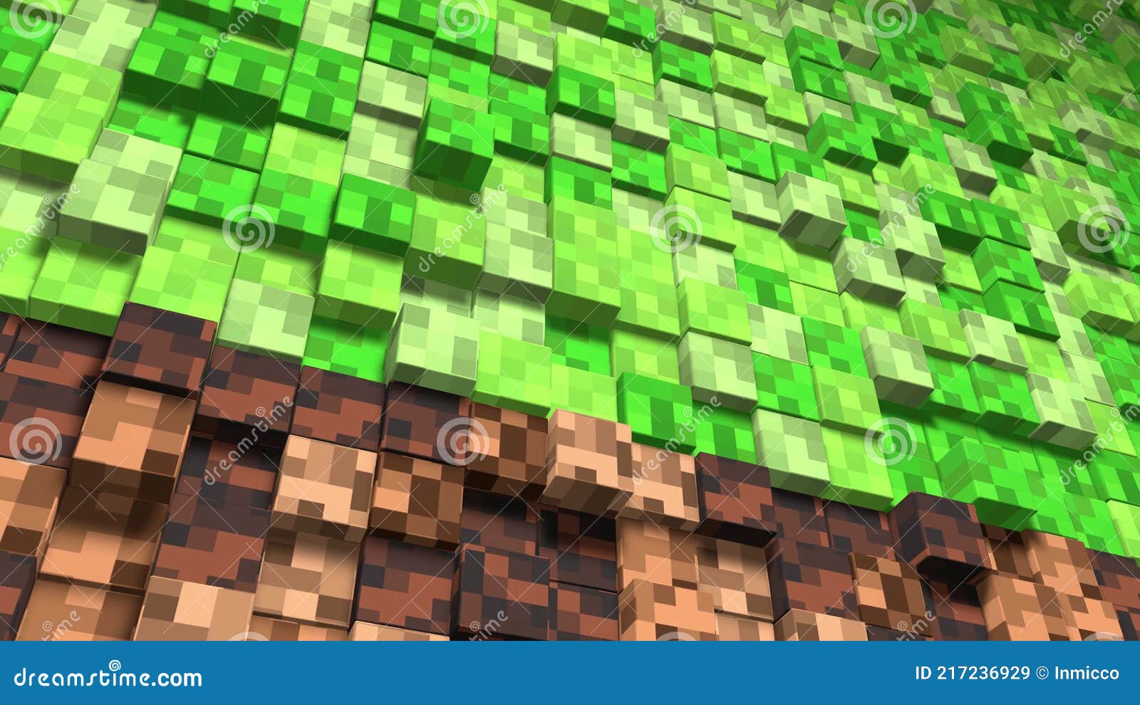3D Abstract Cubes. Video Game Minecraft Geometric Mosaic Waves Pattern ...