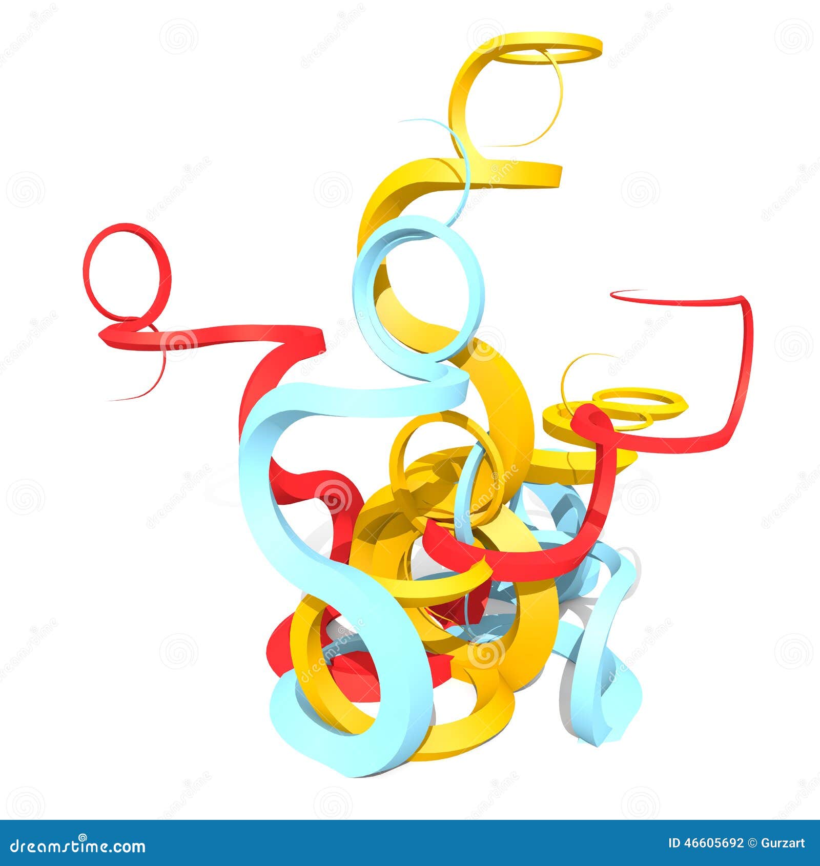 3d abstract curved shapes stock illustration. Illustration of twine ...