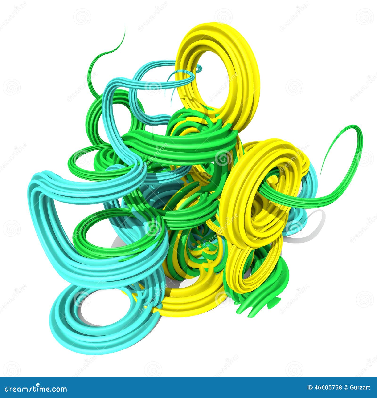 3d abstract curved shapes stock illustration. Illustration of colorful ...