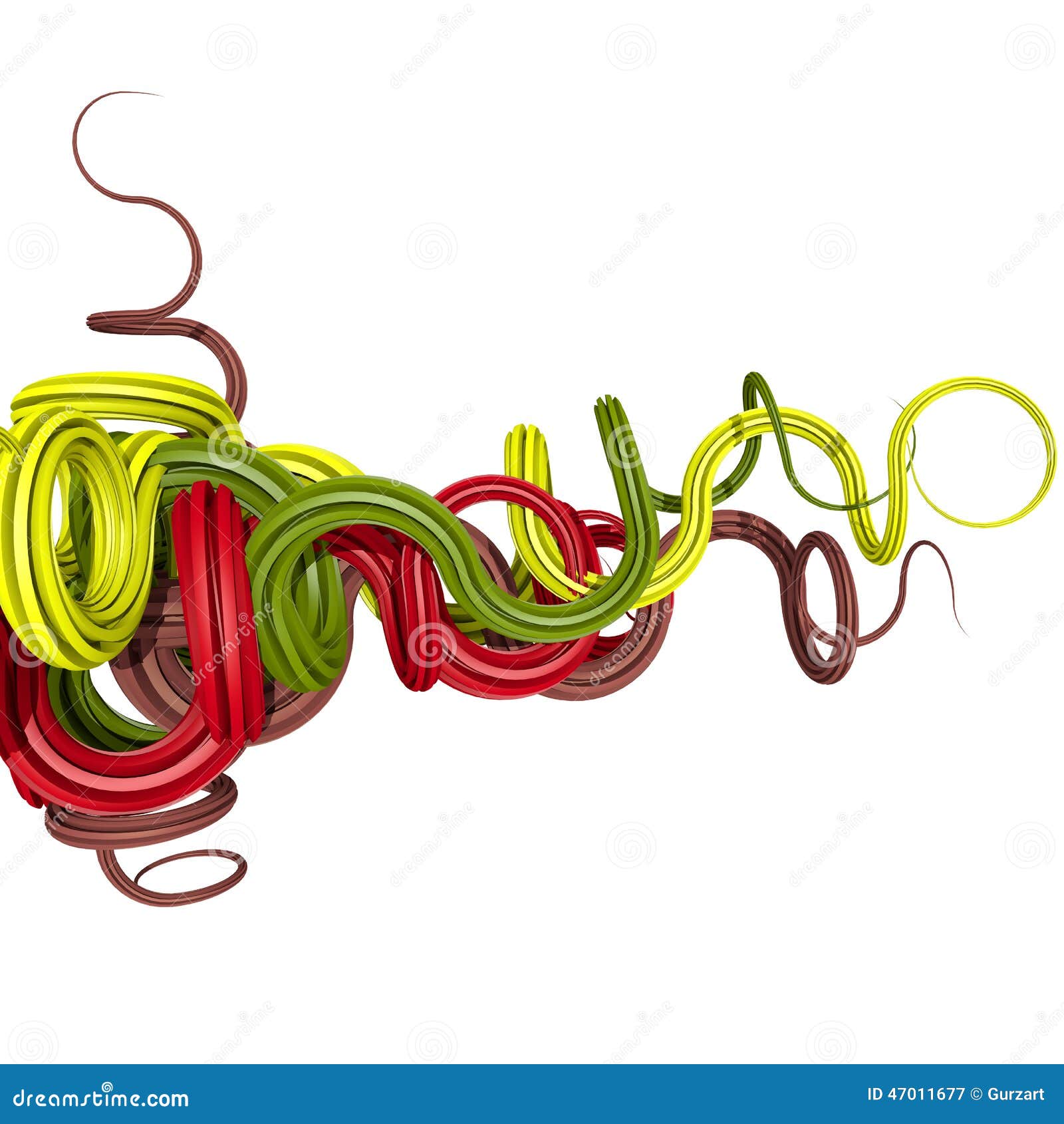 3d abstract curved shapes stock illustration. Illustration of curl ...