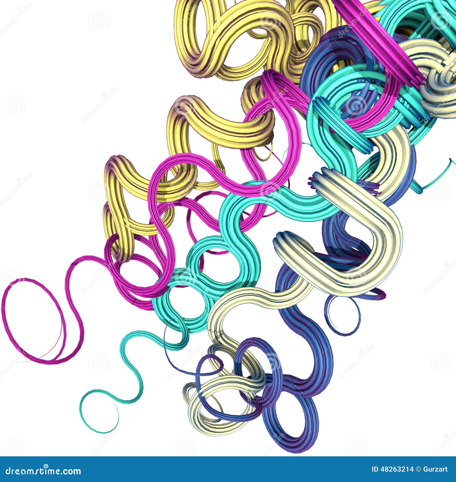 3d abstract curved shapes stock illustration. Illustration of curl ...