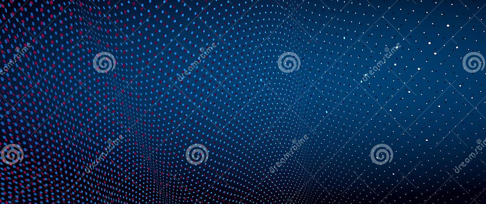 3D Abstract Dark Blue Background with Dots Pattern Vector Design ...