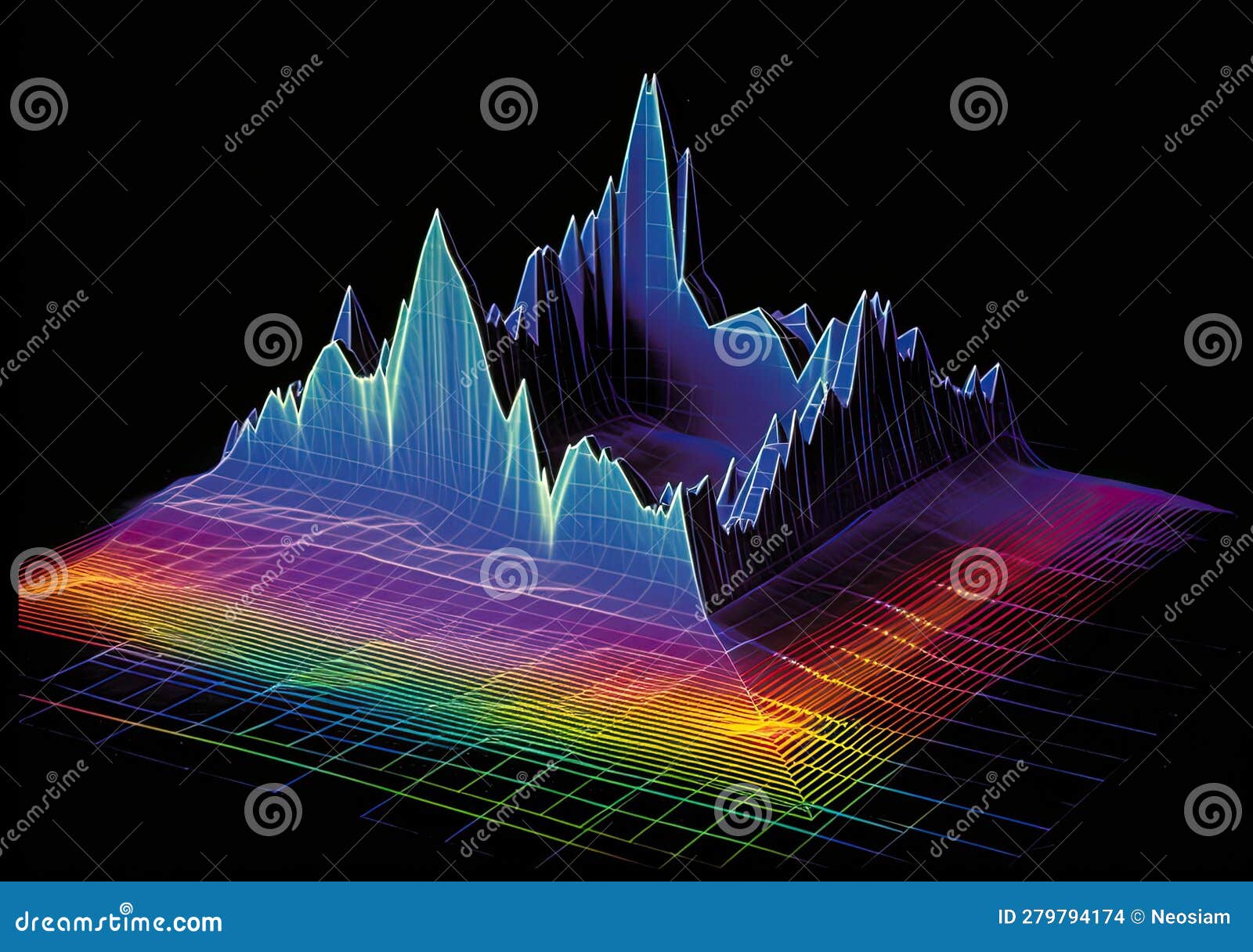 3d Abstract Data Visualization Background Stock Illustration ...