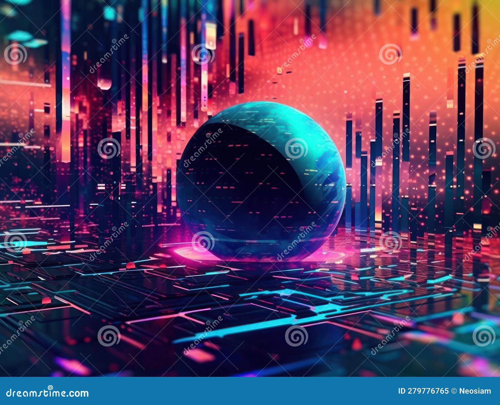 3d Abstract Data Visualization Background Stock Illustration Illustration Of Data