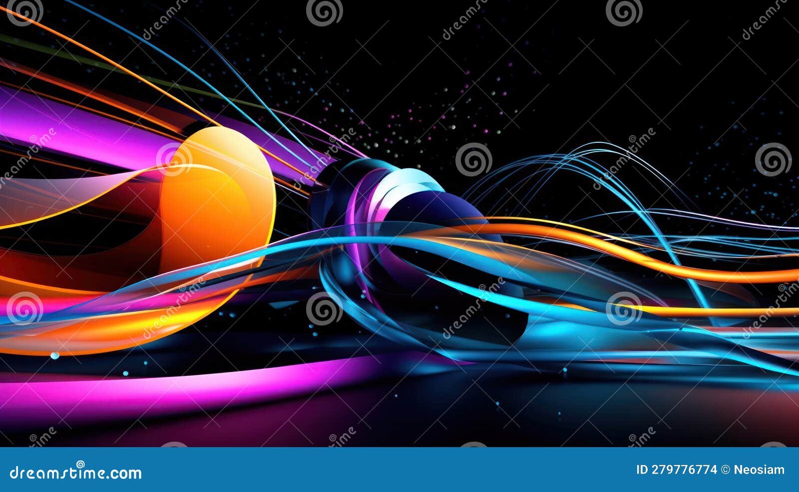 3d Abstract Data Visualization Background Stock Illustration