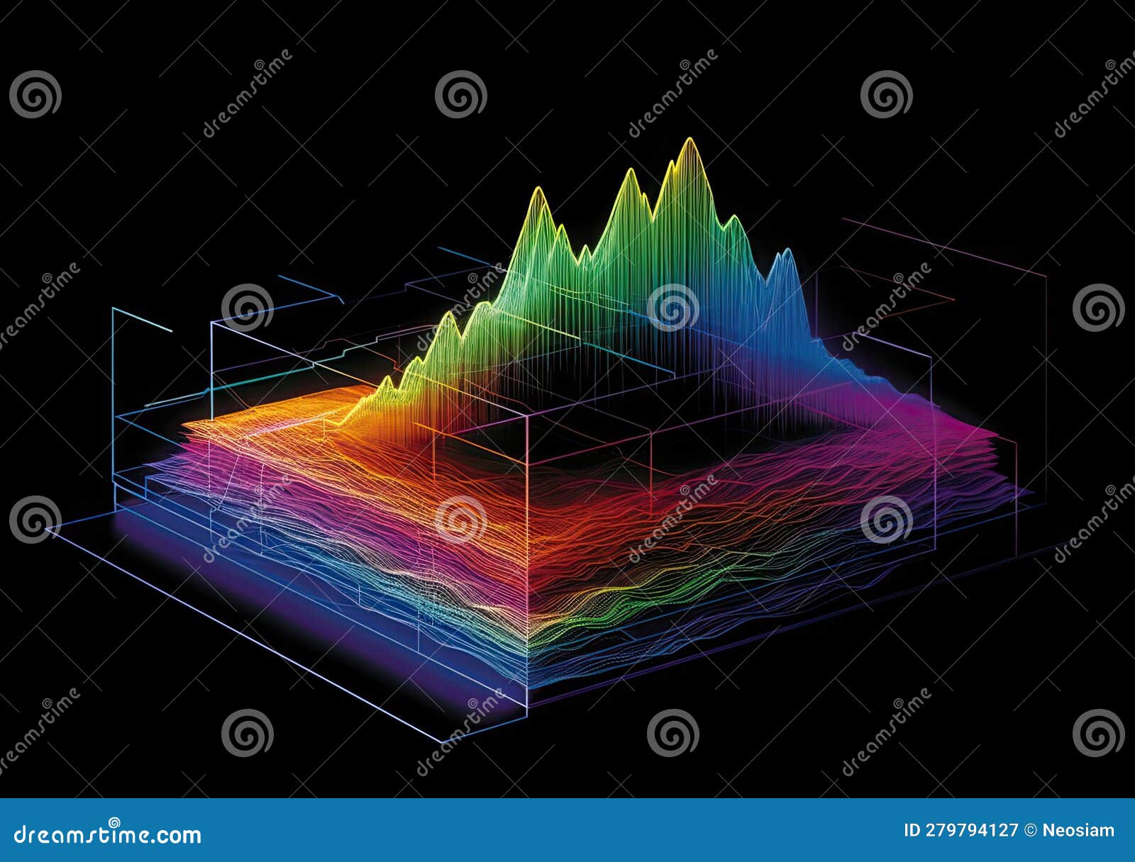3d Abstract Data Visualization Background Stock Illustration Illustration Of Concept Heatmap