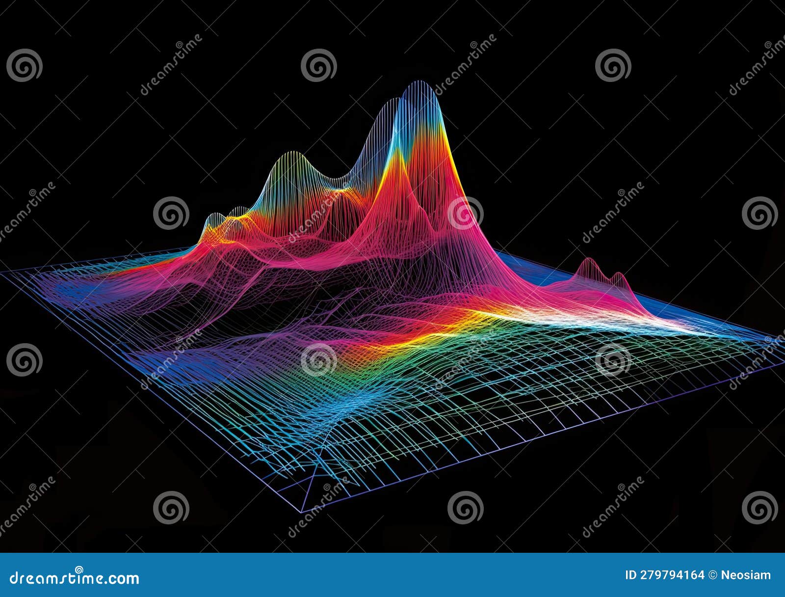 3d Abstract Data Visualization Background Stock Illustration ...
