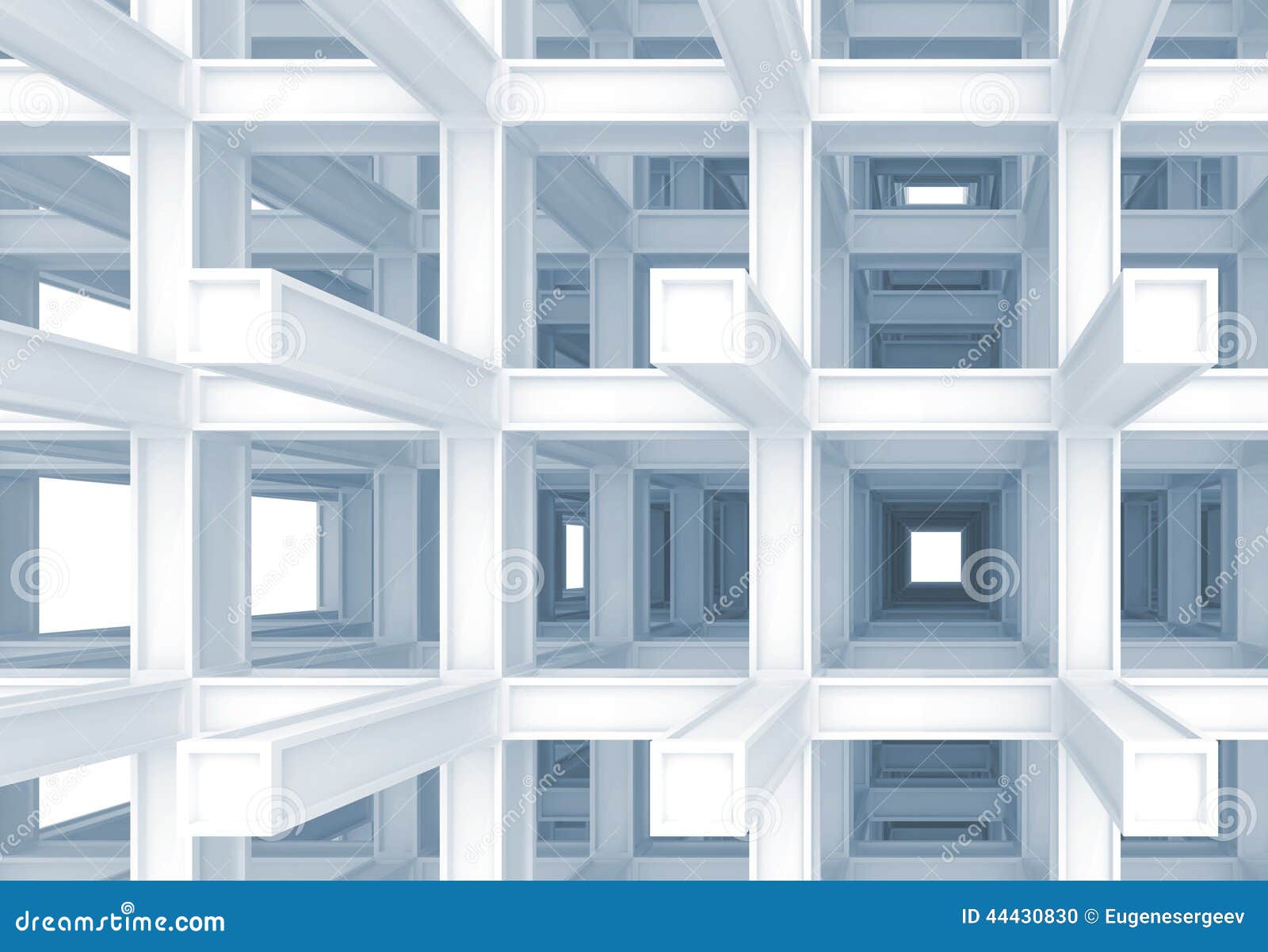 3d Abstract Digital Background, Blue Construction Stock Illustration ...