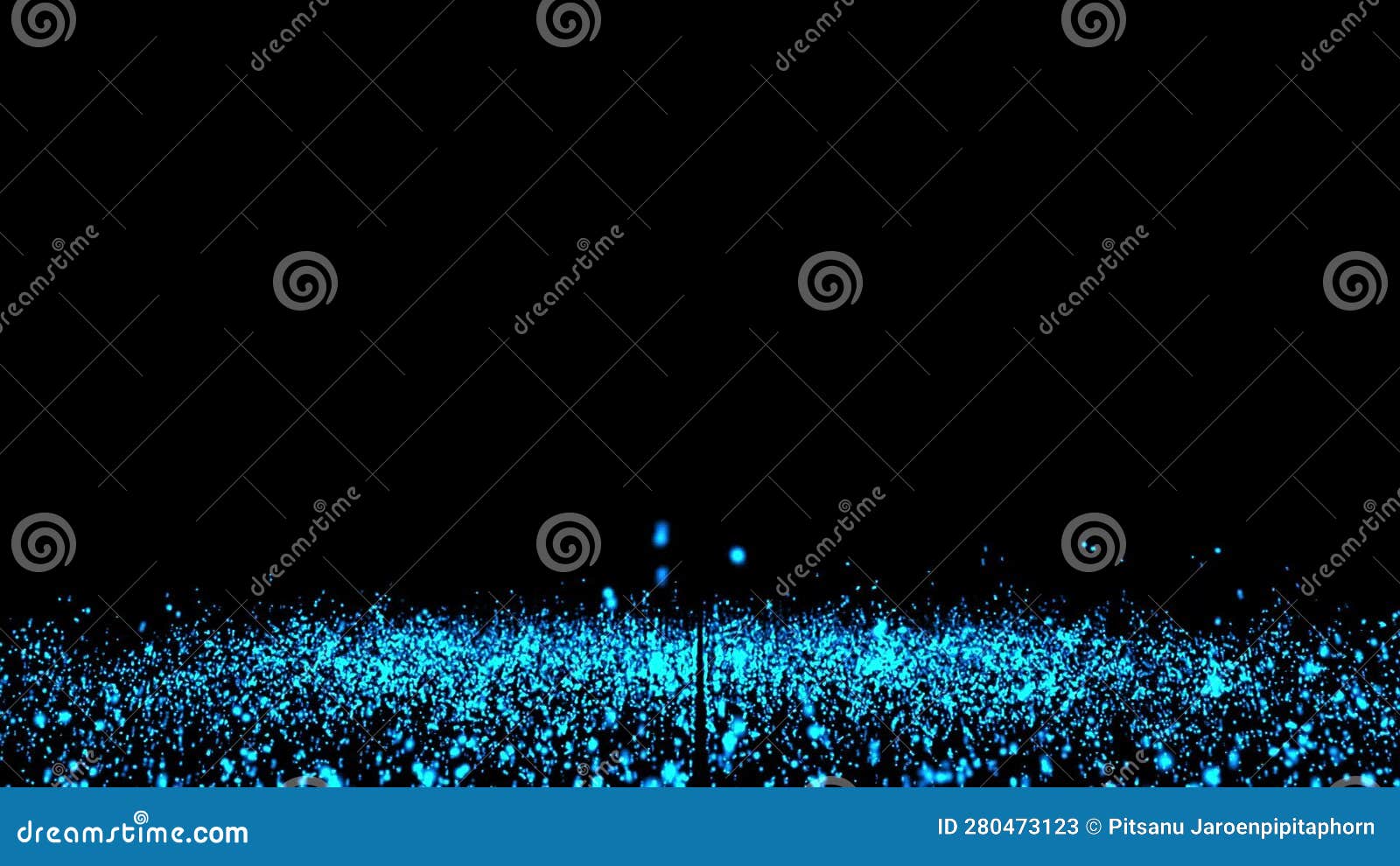 3D Abstract Digital Technology Animated Blue Light Particles Rain Hits ...