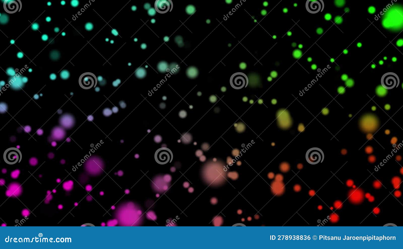 3D Abstract Digital Technology Animated Multicolored Light Particles on ...