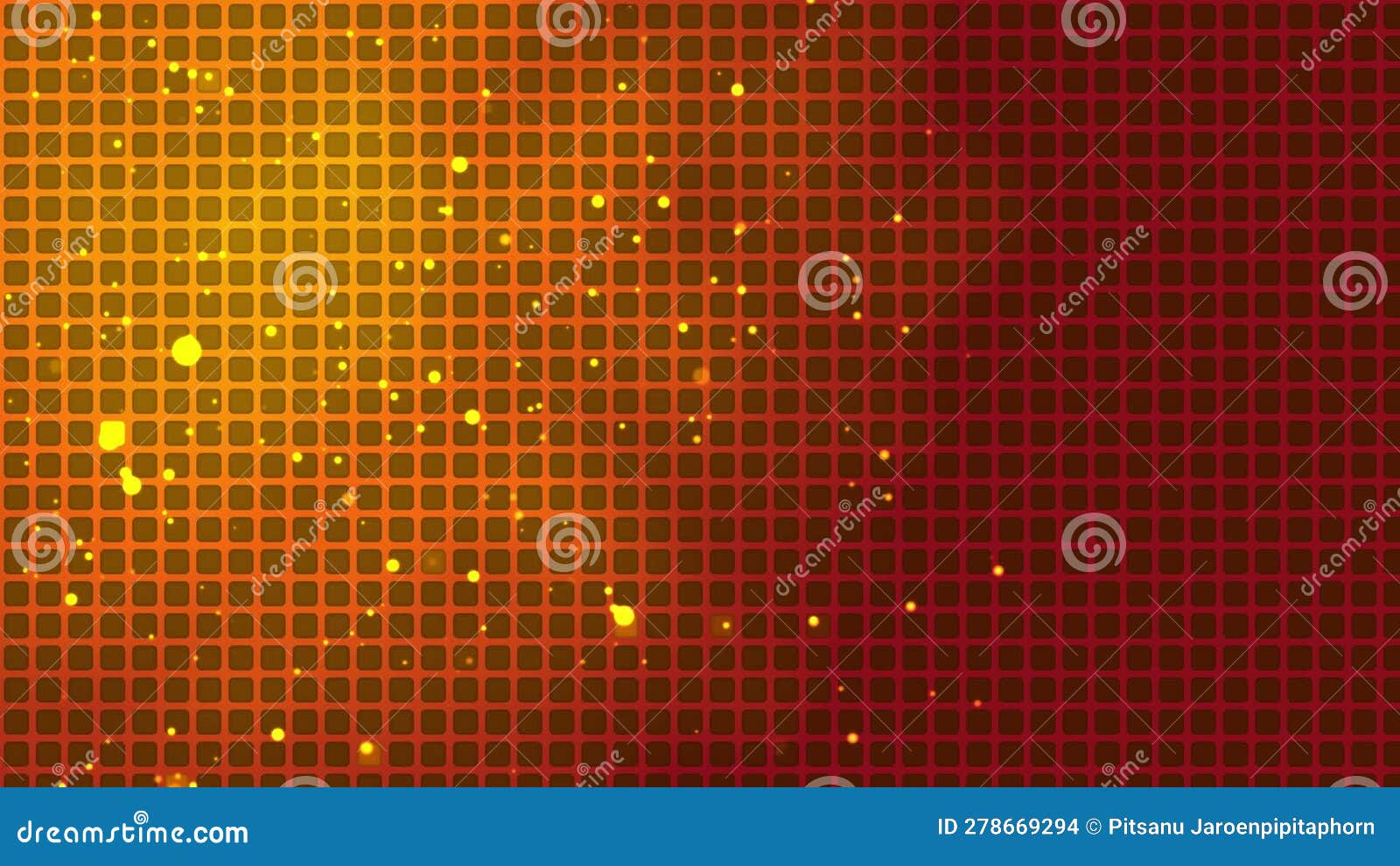 3D Abstract Digital Technology Animated Orange Light Particles on ...