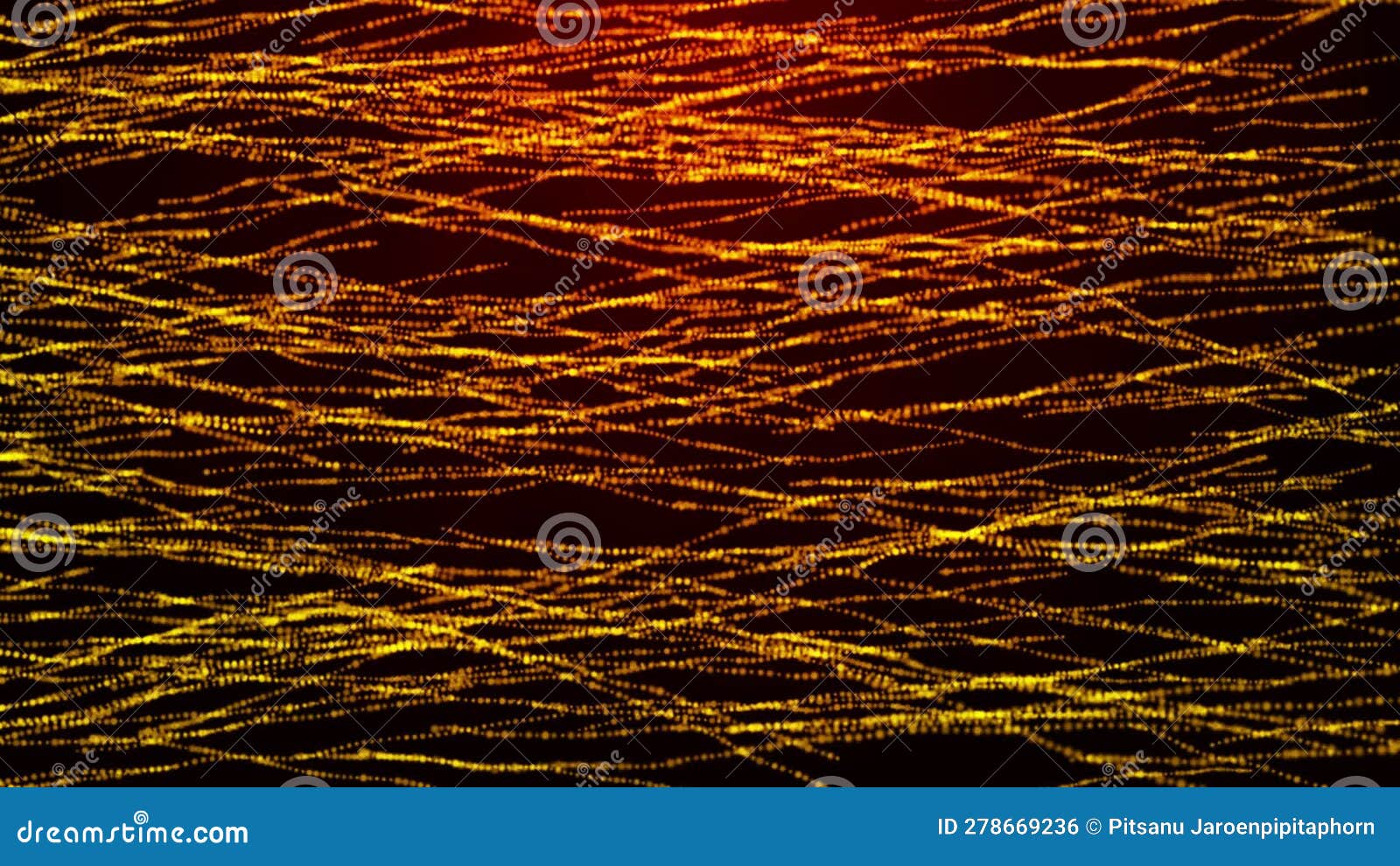 3D Abstract Digital Technology Animated Orange-yellow Light Particles ...