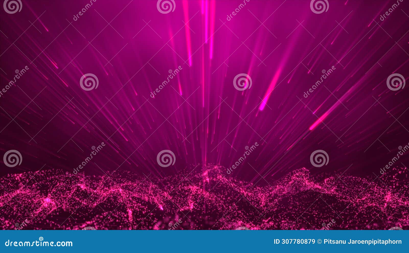 3D Abstract Digital Technology Animated Pink Light Particles on Pink ...