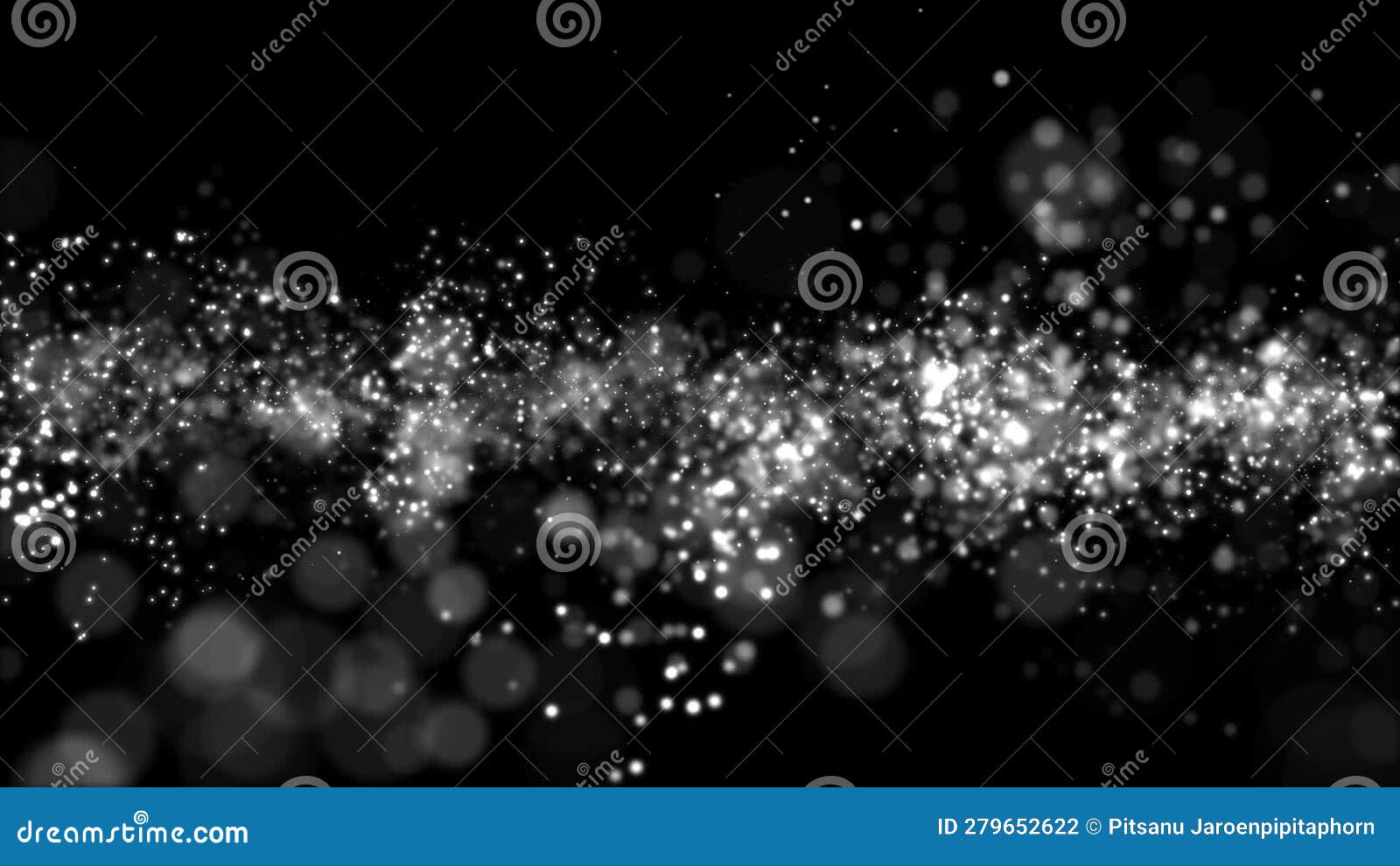 3D Abstract Digital Technology Animated White Light Particles on Black ...
