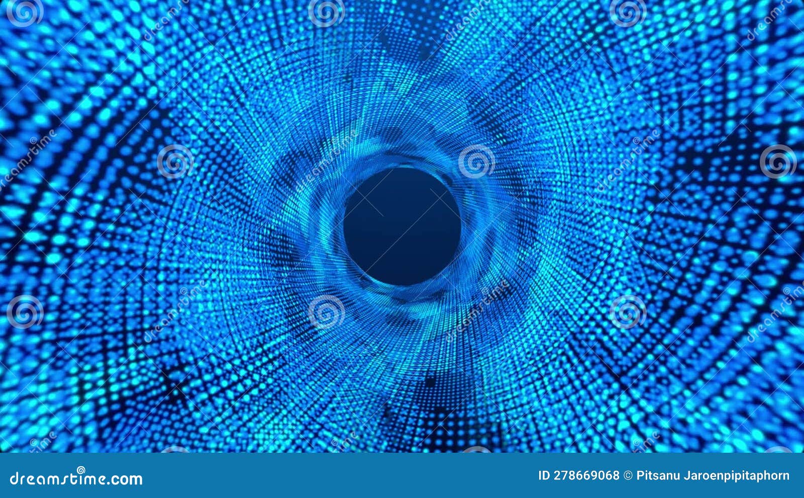 3D Abstract Digital Technology Blue Swirl Animation on Blue Gradient ...