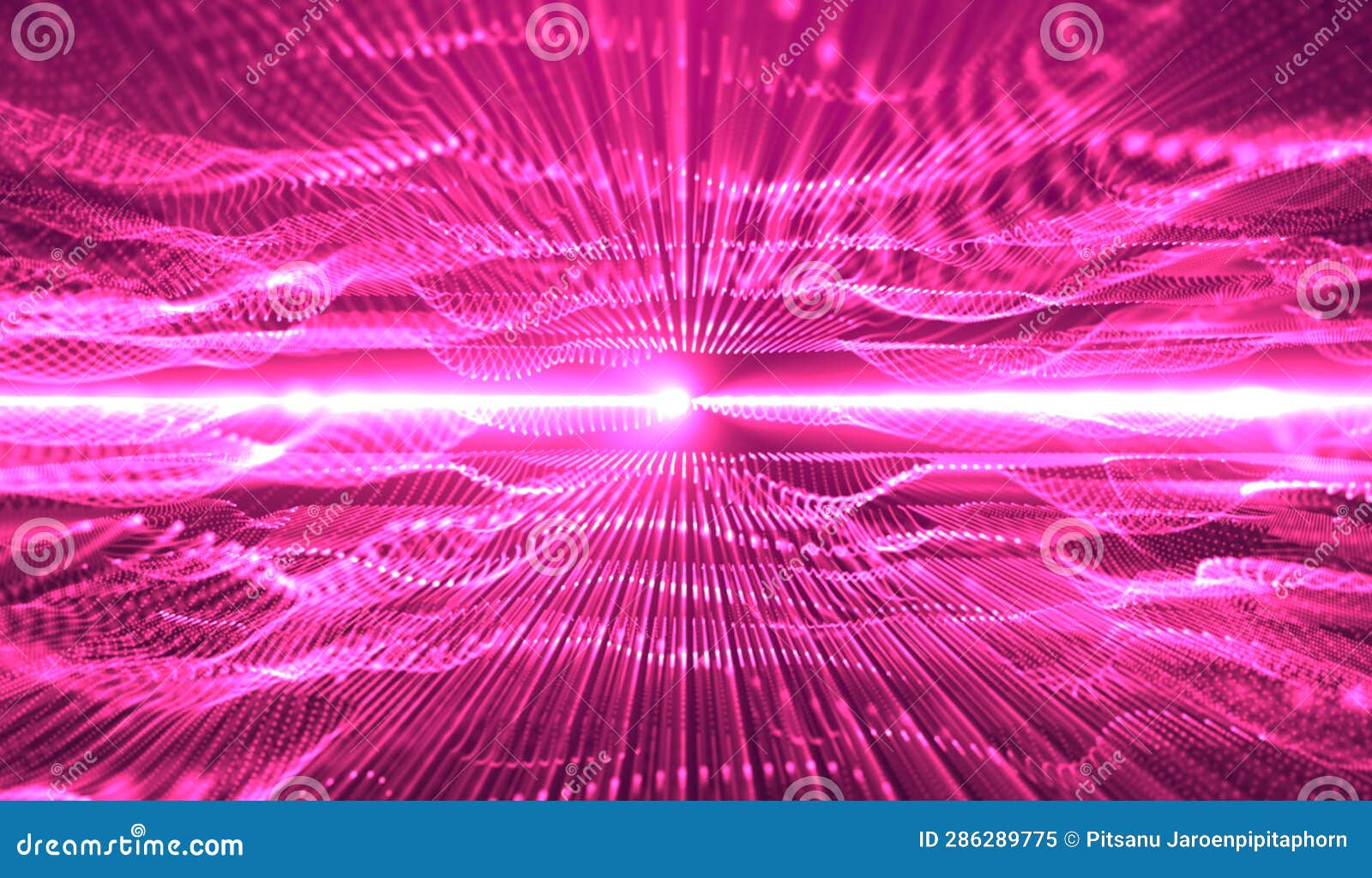 3D Abstract Digital Technology Pink Light Particles Network on Pink ...
