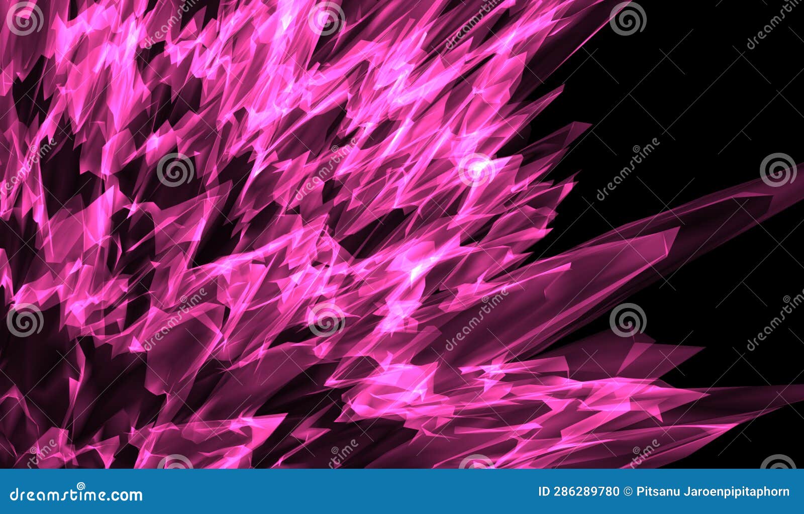 3D Abstract Digital Technology Pink Light Particles Network on Black ...