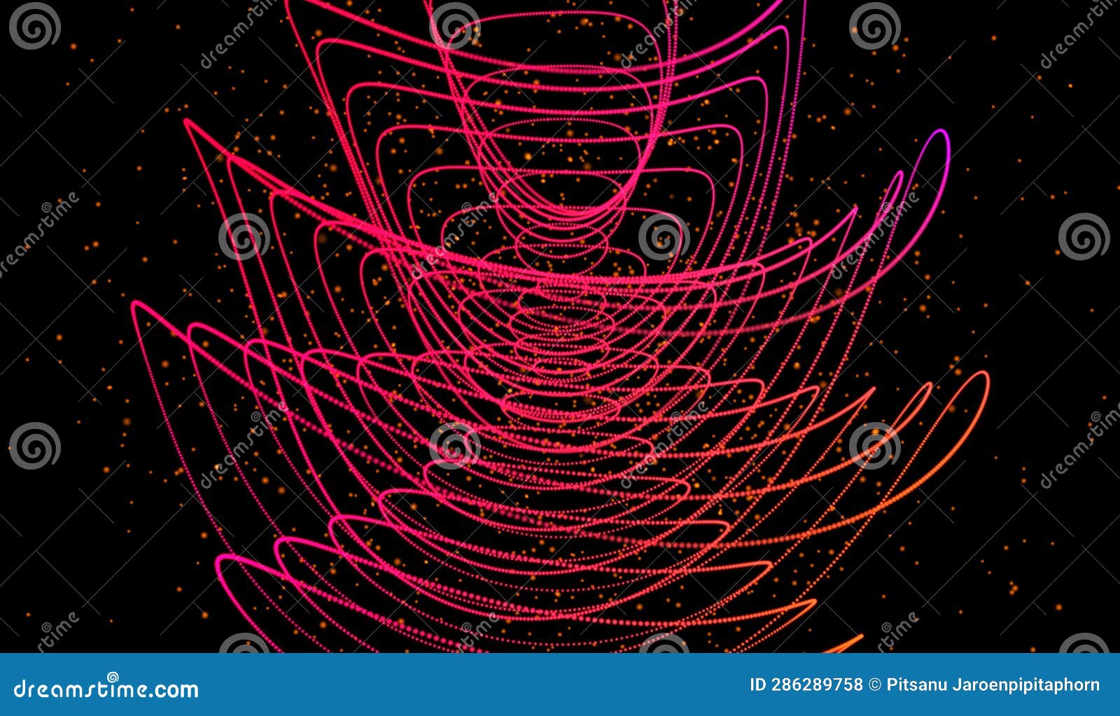 3D Abstract Digital Technology Pink Light Particles Network Wave on ...