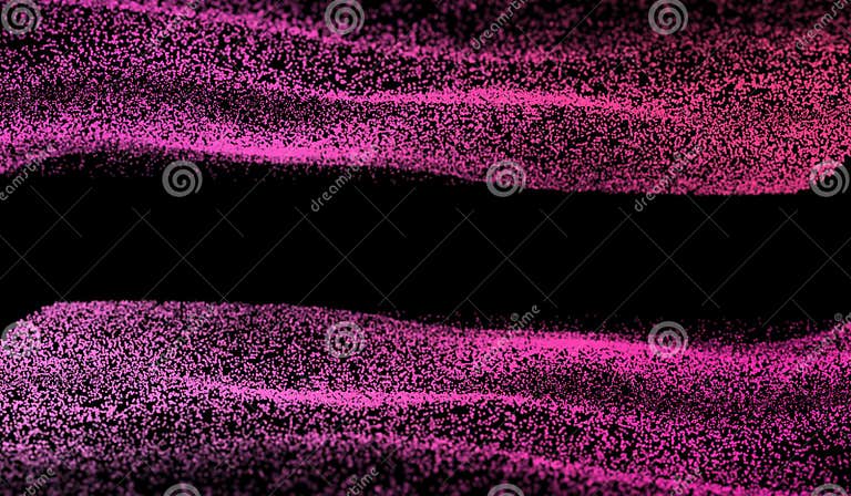 3D Abstract Digital Technology Pink Particles Network on Black ...