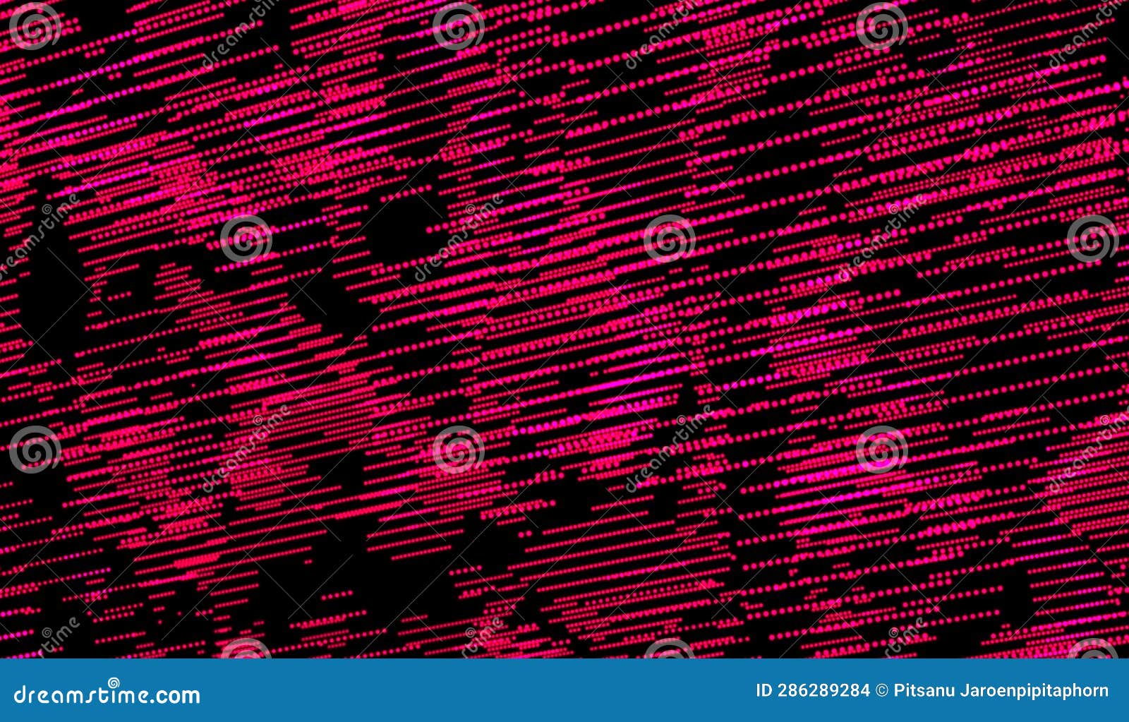 3D Abstract Digital Technology Pink Particles Wave on Black Background ...