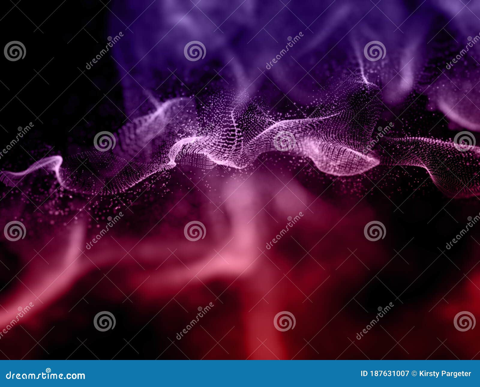 3D Abstract Digital Wave Techno Particle Background Stock Illustration ...