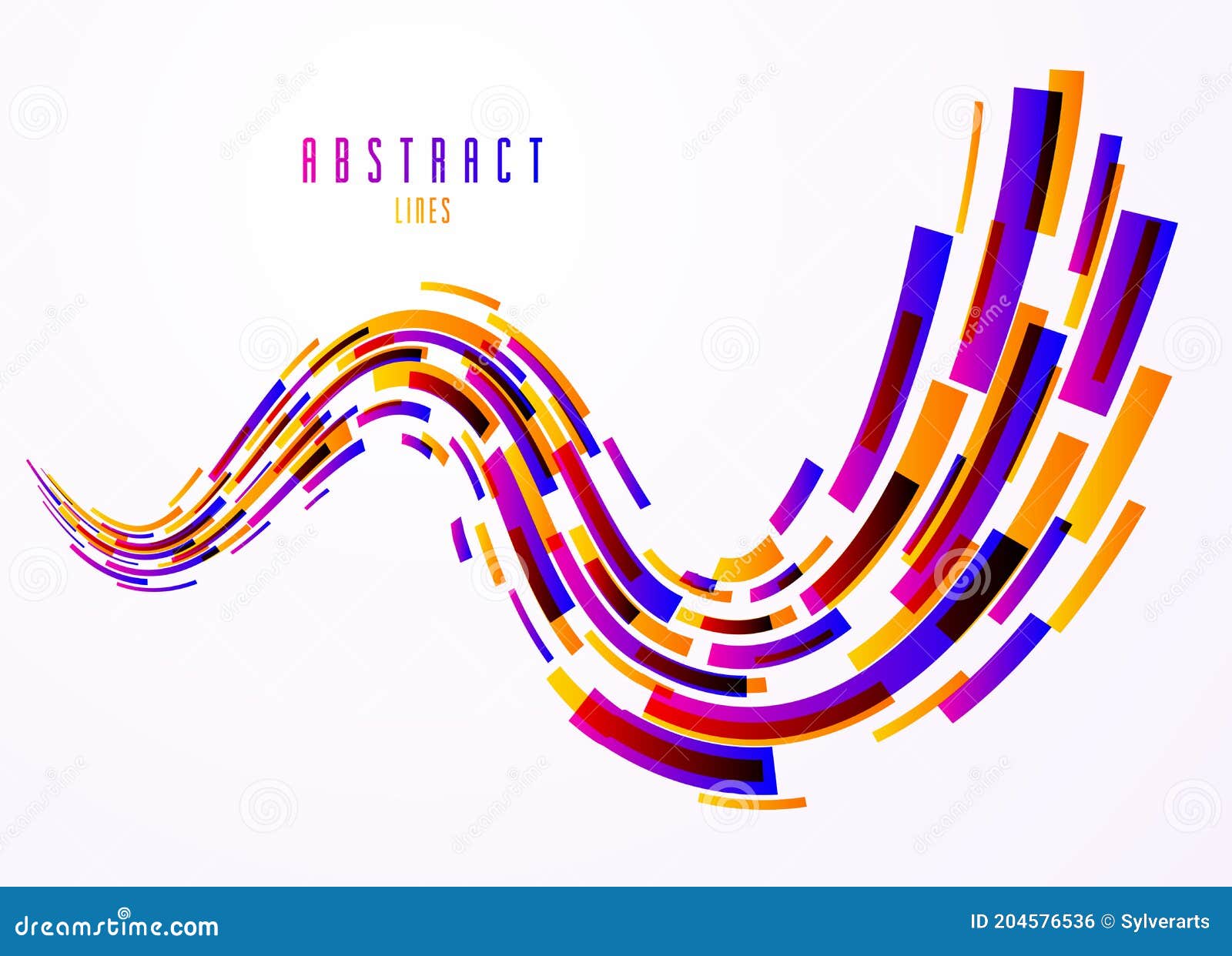 3D Abstract Dynamic Lines in Motion Vector Background, Technology or ...