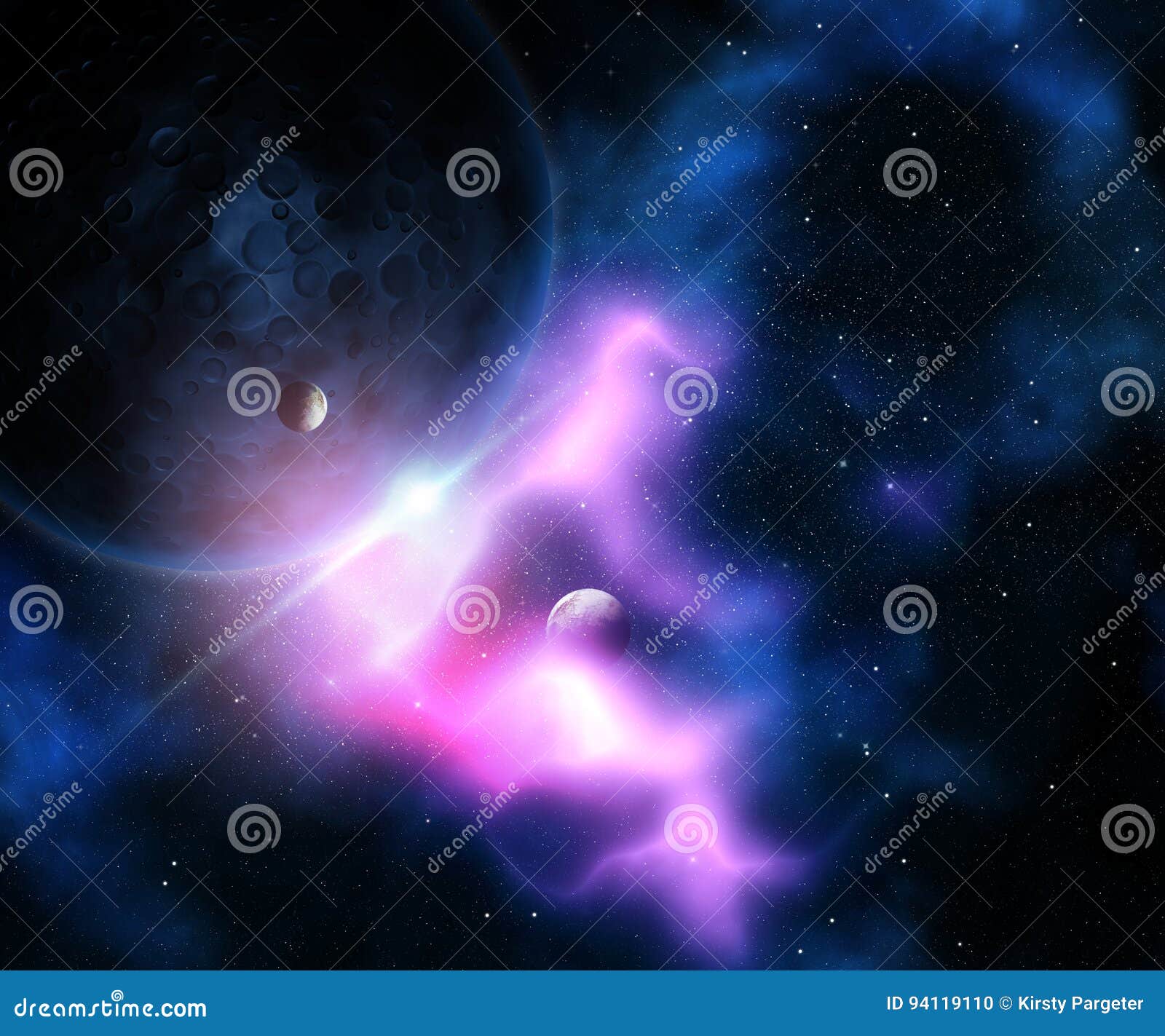 3D Fictional Space Background With The Earth And Coronal Virus Cell ...
