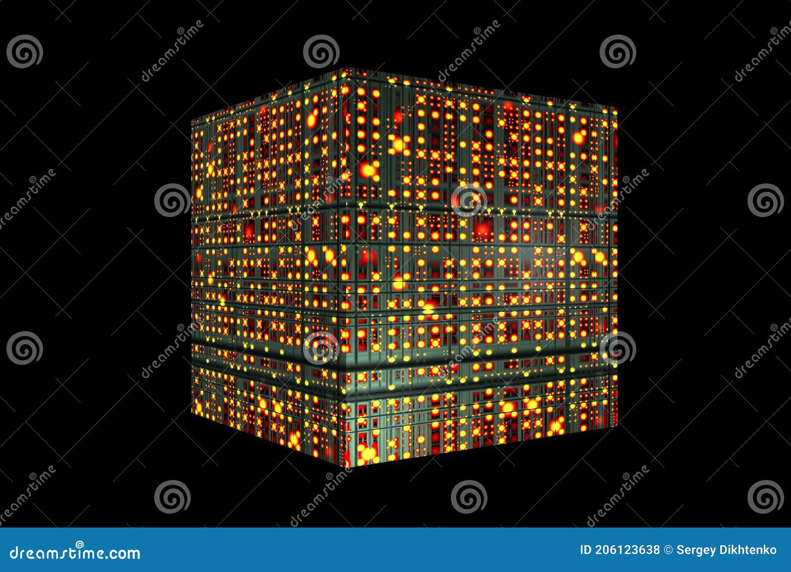 3d Abstract Figure Cube Bright Texture Stock Illustration ...