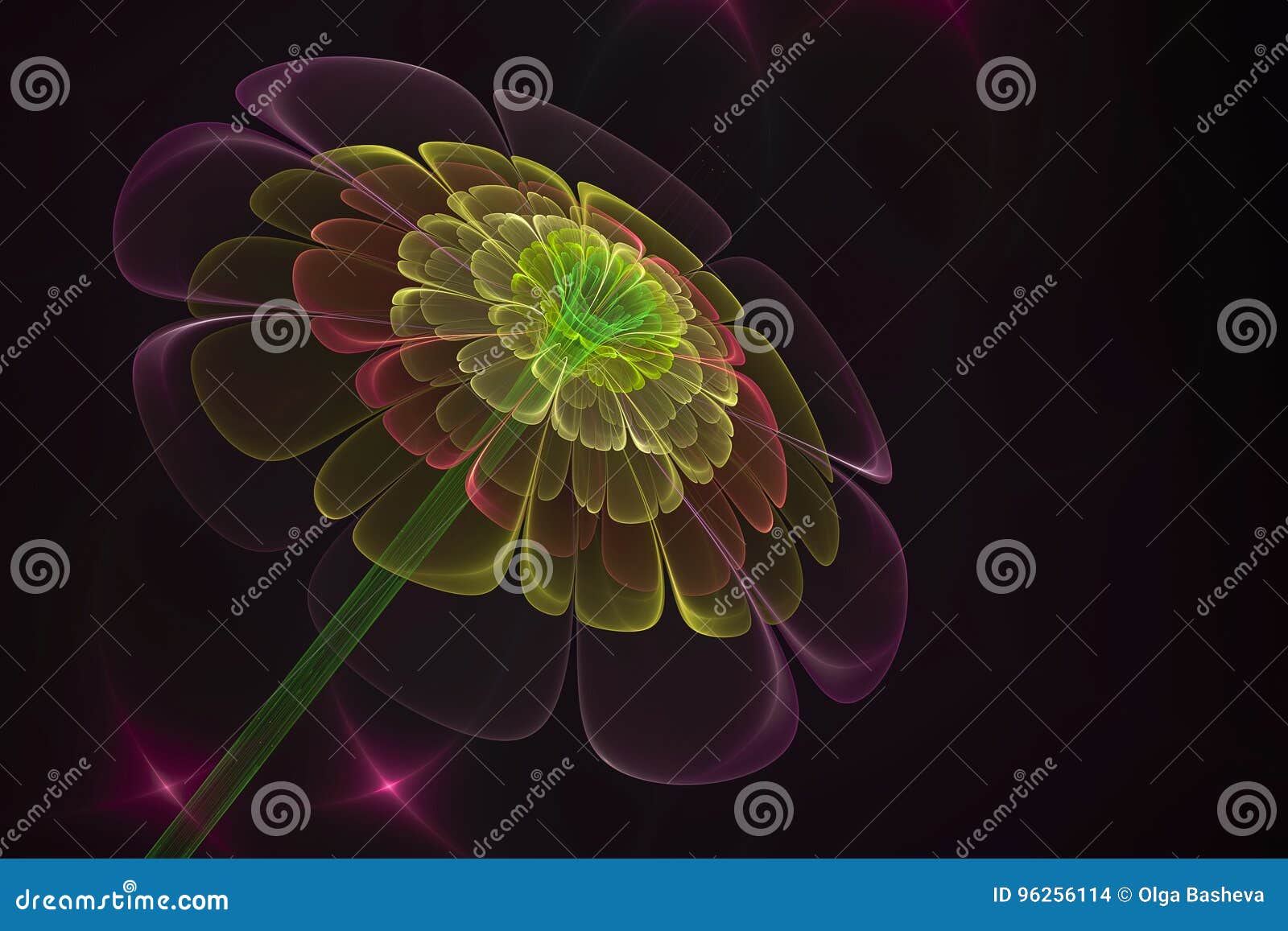3D Abstract Fractal Flower Computer Generated Image Stock Illustration ...