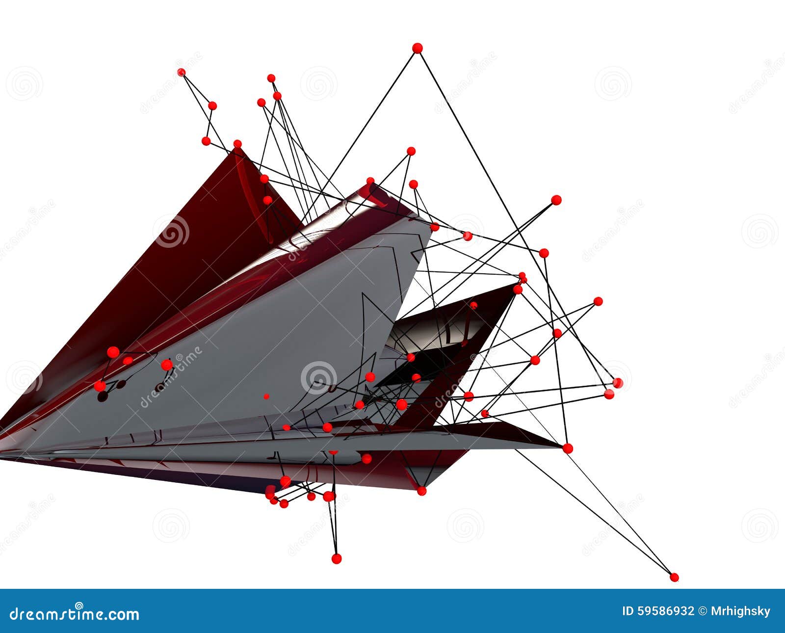 3D Abstract Futuristic Shape Stock Illustration - Illustration of ...